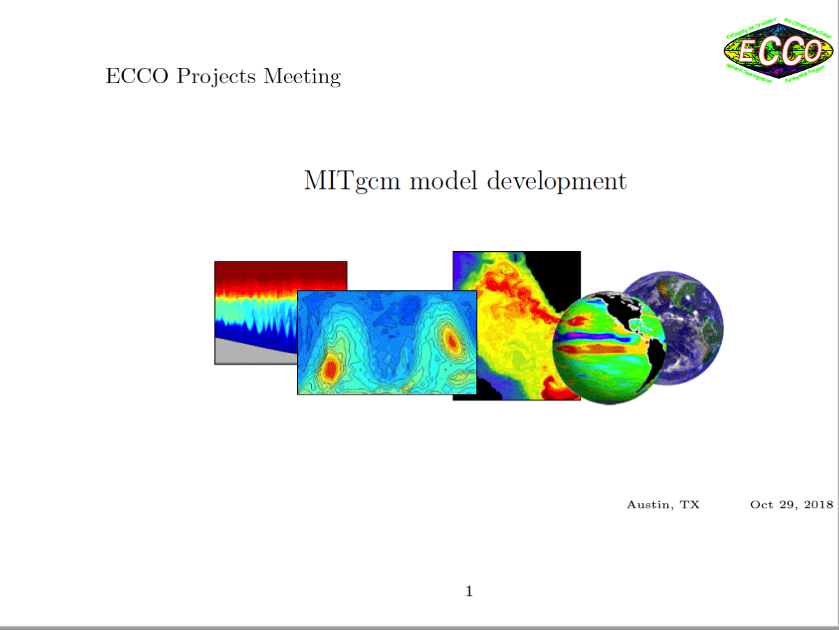 NASA ECCO - Meeting Documents (Detail)