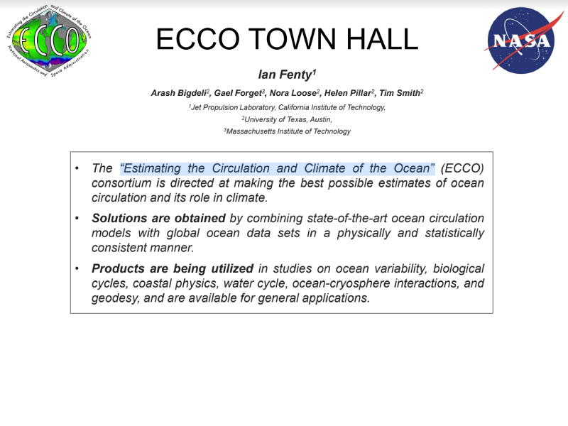 NASA ECCO - Meeting Documents